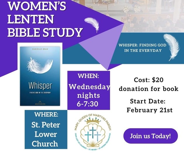 Women's Lenten Bible Study - Mary Queen of Martyrs Catholic Church - Plymouth, MA